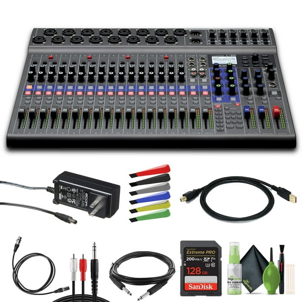 Zoom LiveTrak L-20 Digital Mixer & Multitrack Recorder, 20-Input/ 22 ...