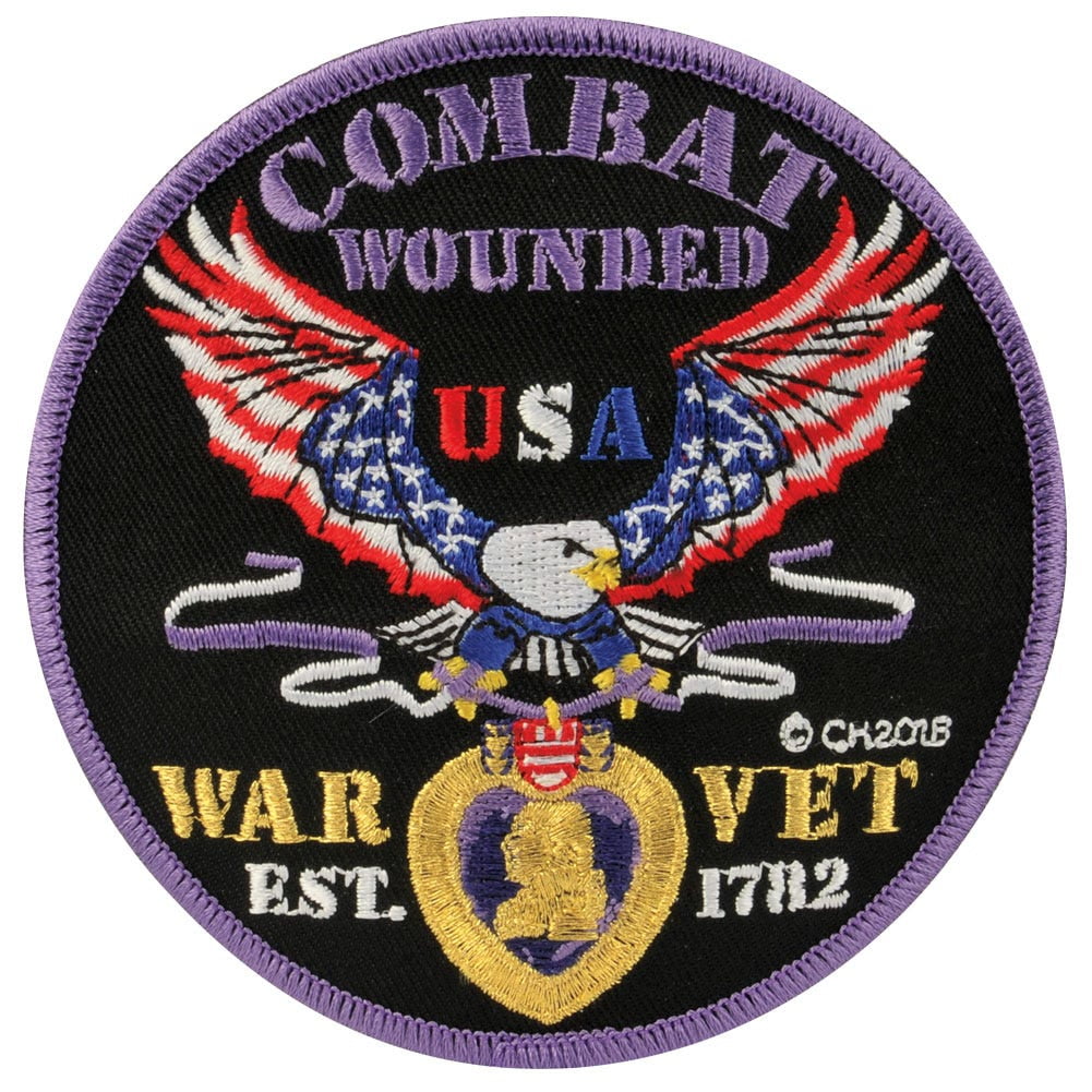 Combat Wounded Purple Heart War Vet Patch with Heat Seal - Walmart.com