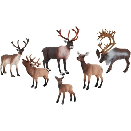 6X PVC Simulation Elk Sika Deer Toys Animal Model Action Figures Crafts ...