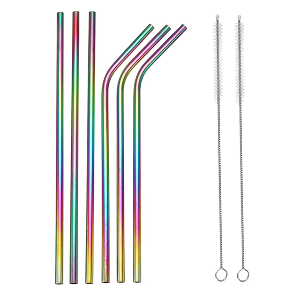 Click here for Enjoyw 8pcs 6mm Reusable Rainbow Straight Curved D... prices