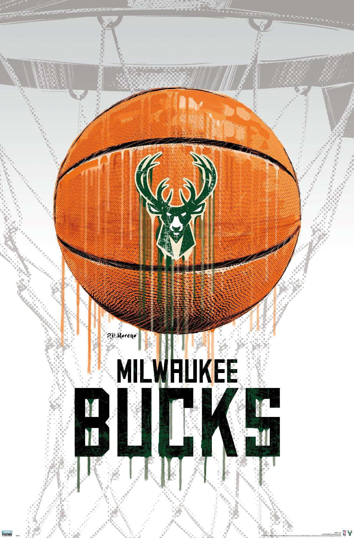 Buy NBA Milwaukee Bucks - Drip Ball 20 Wall Poster, 22.375 x 34 Online ...