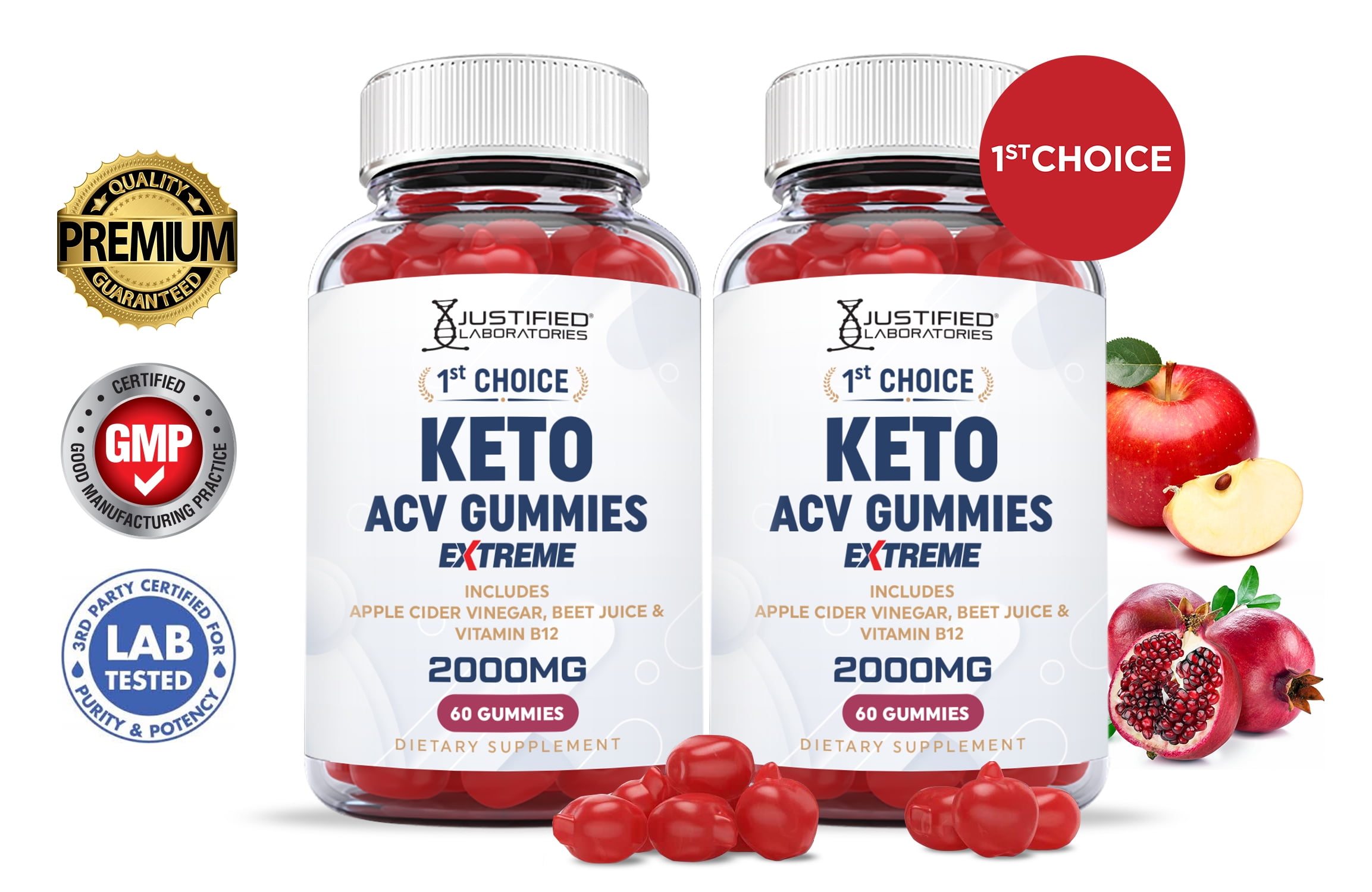 2 Pack 1st Choice Keto Extreme Acv Gummies 2000mg Dietary Supplement