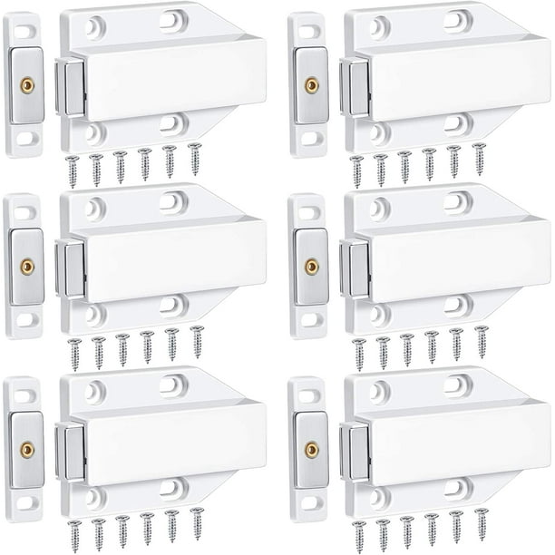 6 Pieces Magnetic Push Latches with 36 Screws Heavy Duty Push to Open ...