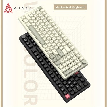 Ajazz AK873 Wired Hot Swappable Mechanical Keyboard, Coiled Cable, 22 ...