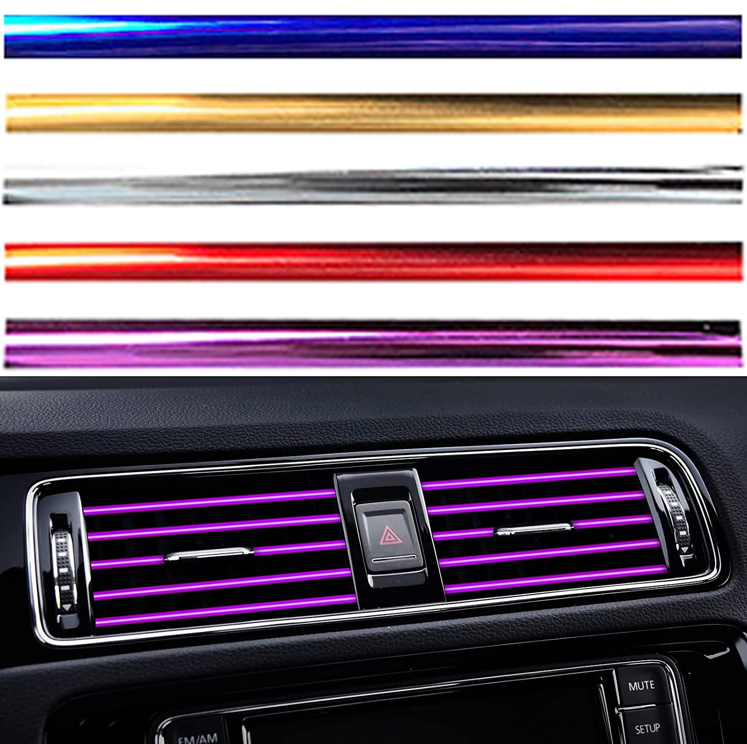 Walbest 10Pcs Universal Car Air Conditioner Vent Trim Decoration Strip ...