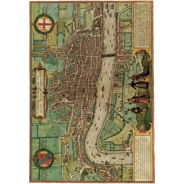 Antique Maps Poster 24Inx36In #1 Art Poster 24x36 Multi-Color Square ...