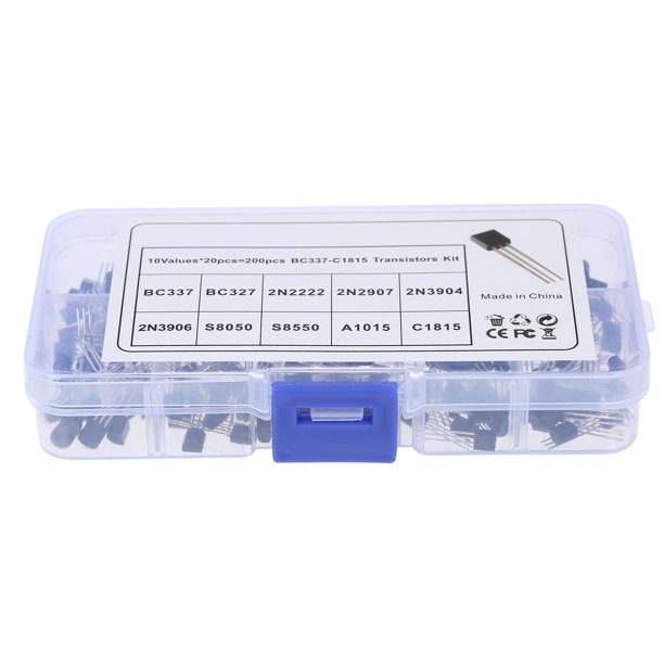 Transistor Assortment Kit 200-Piece Npn Pnp Power Transistors Bc337 Bc327 2N2222 2N2907 2N3904 ...
