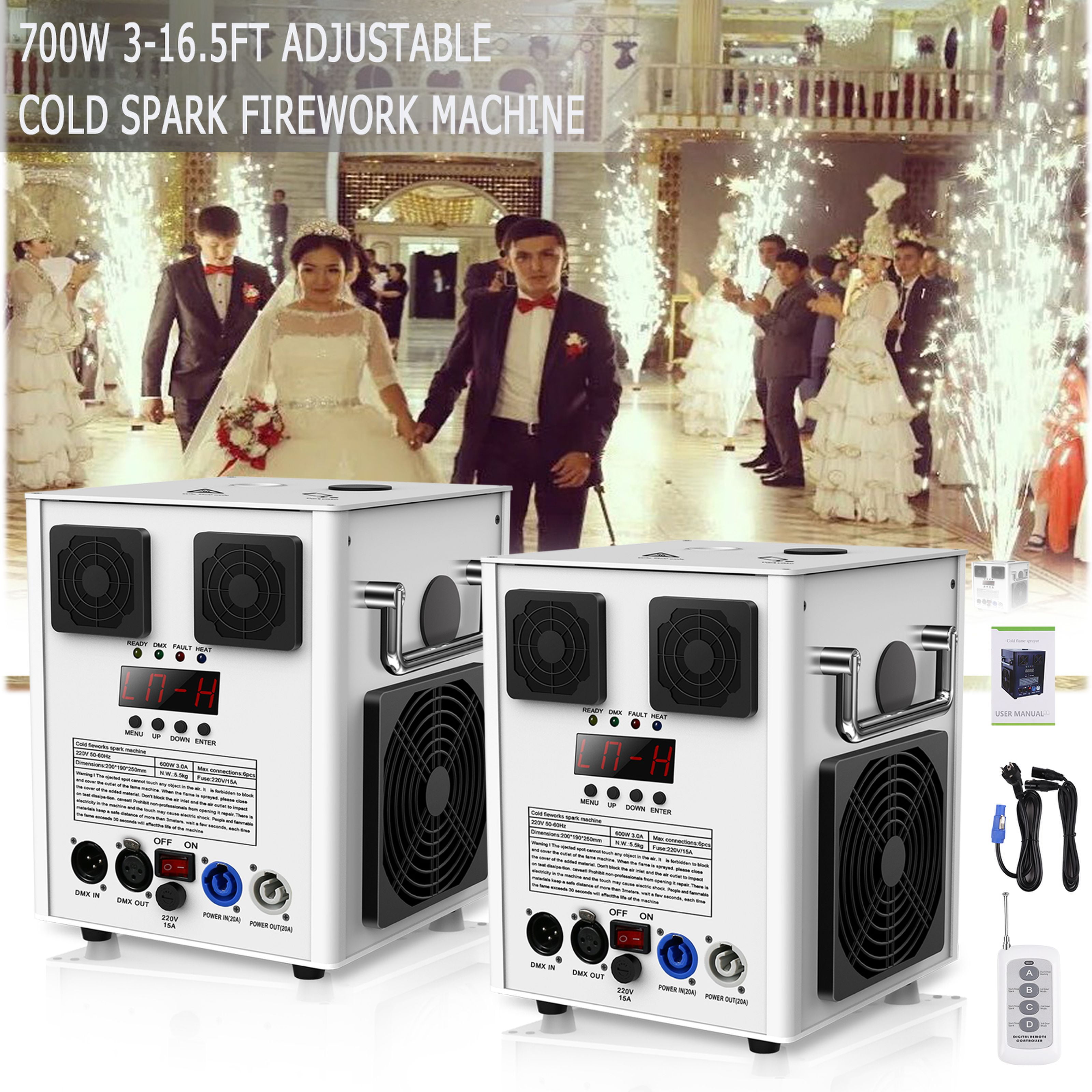 700W Cold Spark Firework Machine 3-16ft Stage Equipment Special Effect ...