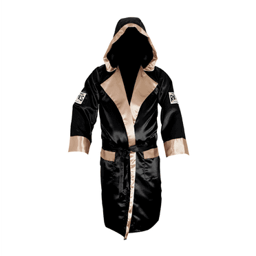 Cleto Reyes Satin Boxing Robe with Hood - Black/White - Walmart.com