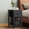 Costway Mini Night Stand 2 Layer 1 Drawer Bedside End Table Organizer ...