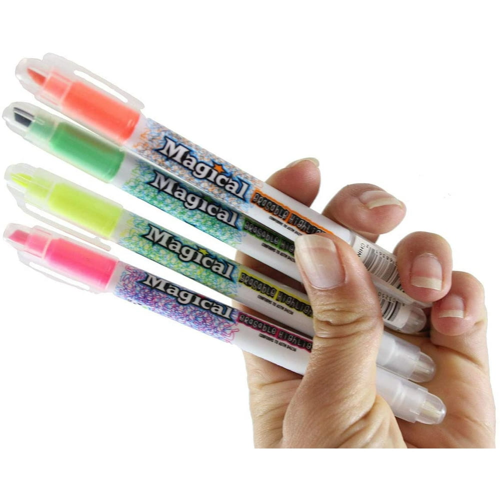 Set of 4 - Secret Message Spy Marker - Hidden Message Pen - Erasable ...