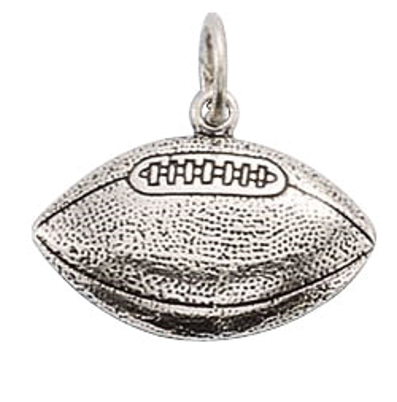 Sterling Silver 24" 1.2mm Box Chain Medium Sized Football Pendant ...