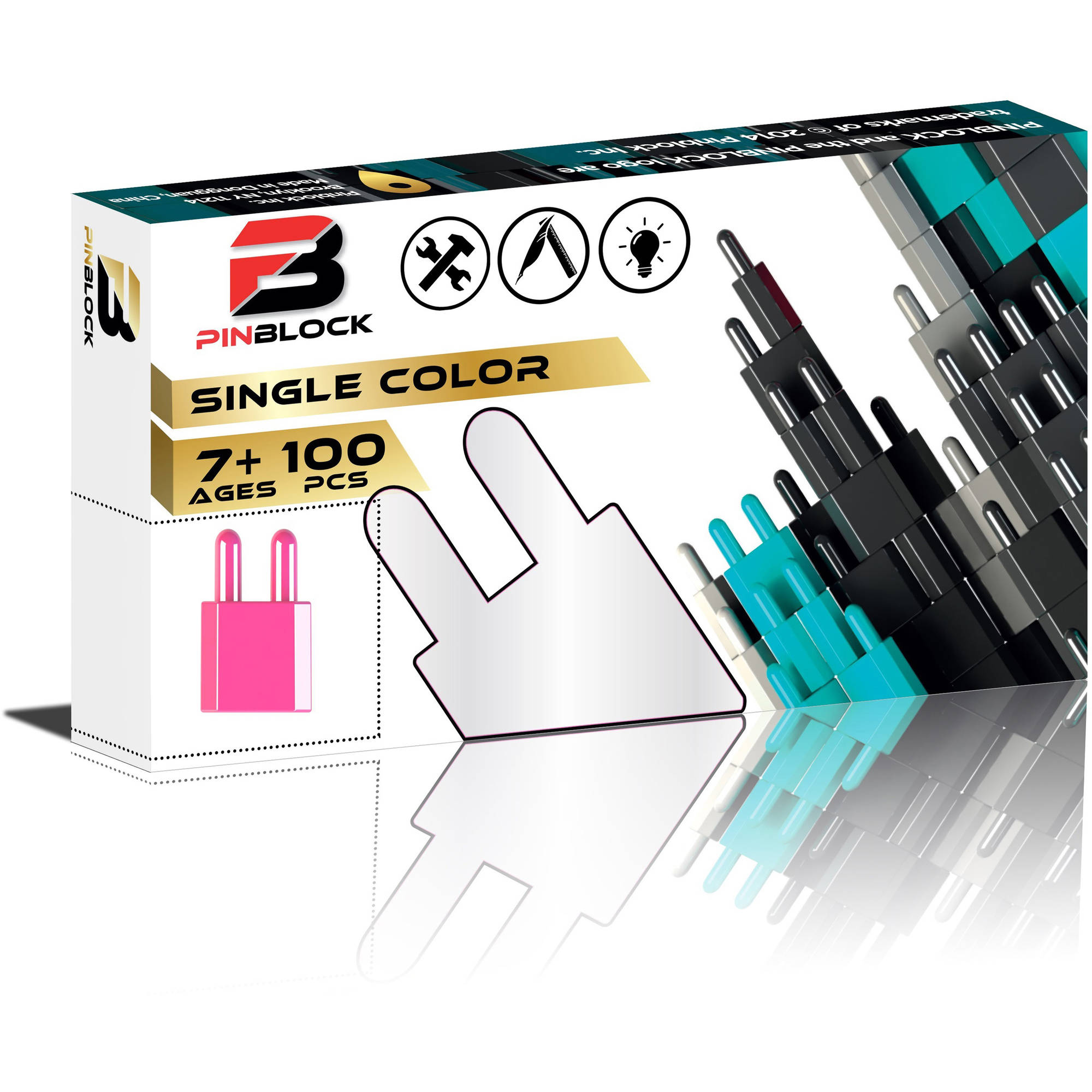 Pinblock Single Color, PB201520, 100 Pieces, Pink/Pink - Walmart.com