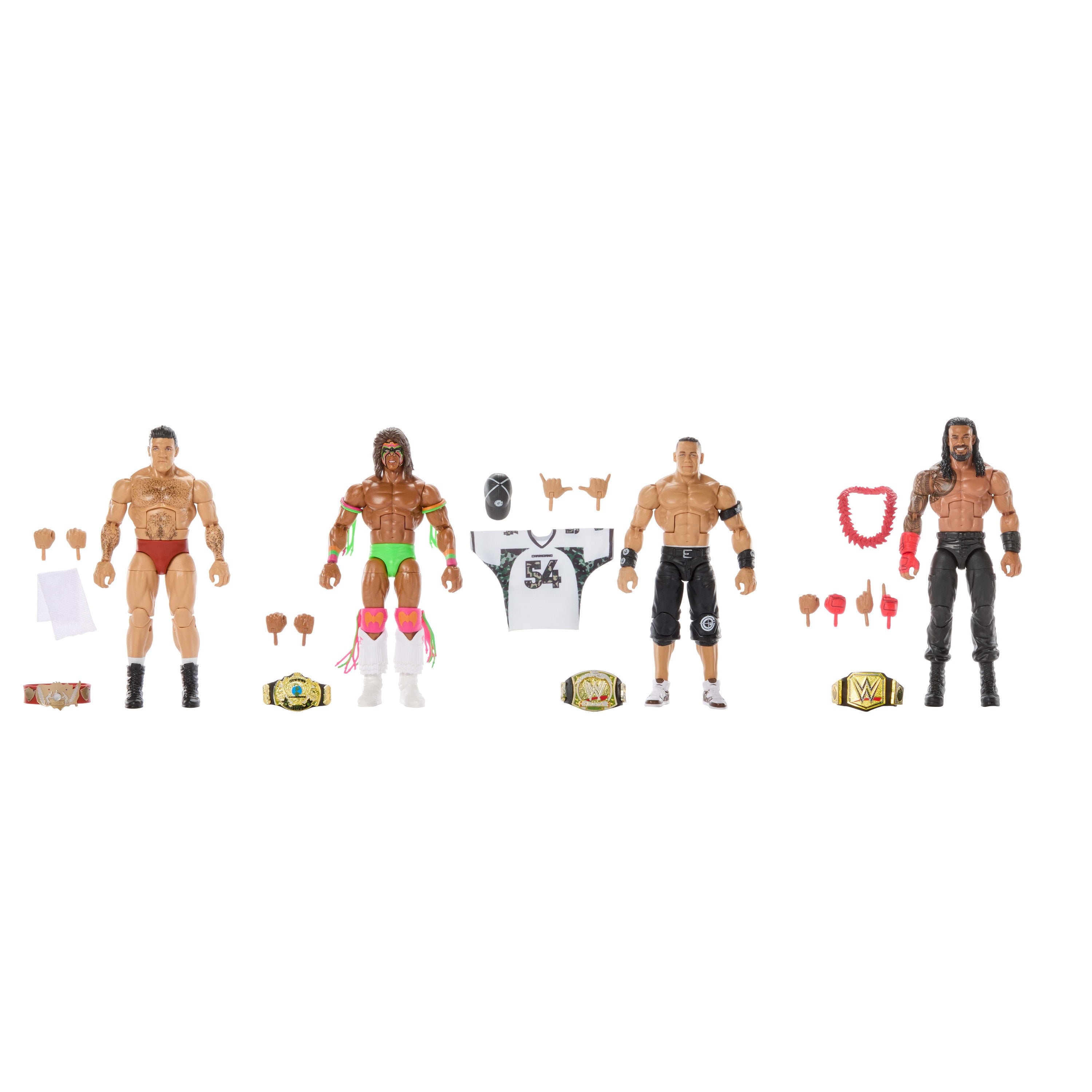 WWE Hall of Champions 4-Pack Action Figures & Accessories, 6-inch ...