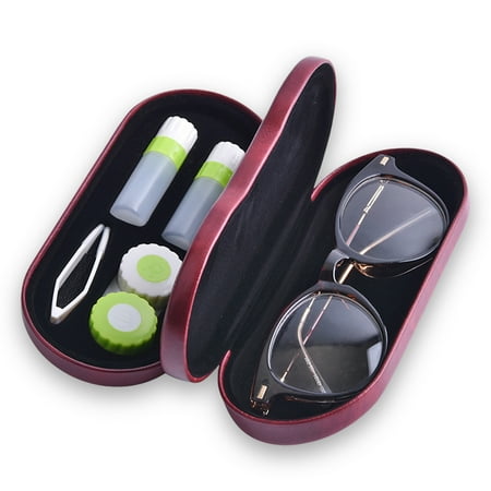 wolftale 2-in-1 Double Sided Portable Eyeglasses Storage Case with for ...