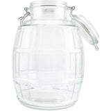Darware Large Kitchen Glass Barrel Jar with Airtight Lid; Lock Air ...