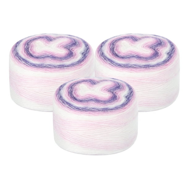 Unique Bargains 3Pack 100g Gradient Cake Cotton Yarns Soft Rainbow Yarn ...