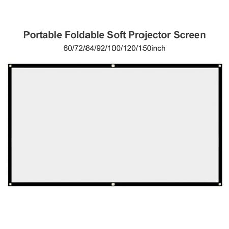 Foldable No Crease Soft Projector Screen Holes Hanging Portable Home ...