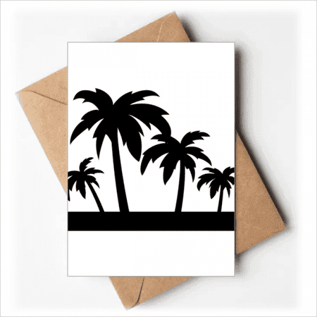 Black Coconut Tree Outline Greeting Cards You are Invited Invitations ...