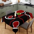 Burgundy Red Color Block Table Cloth 60x84in, Waterproof Rectangle ...