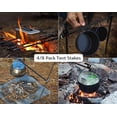 4 Pack Tent Stakes Heavy Duty Metal Tent Pegs with 10in Steel Tent ...