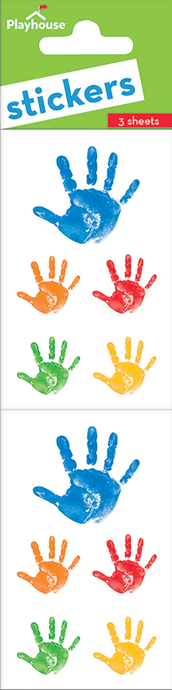 Playhouse Rainbow Handprints Pack of Three Perforated Sticker Half ...