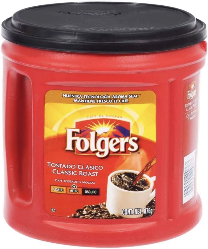 CAFE TOSTADO Y MOLIDO FOLGERS CLASICO 876 GRAMOS BOTE GRANDE Folgers Z2 ...