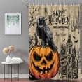 Bathroom Shower Curtain Halloween Pumpkin Crow Waterproof Shower ...