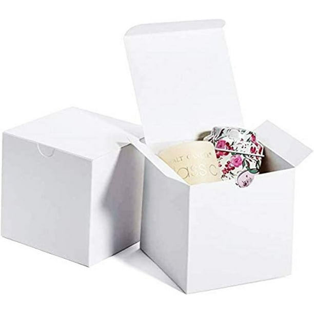 Gift Boxes 3 x 3 x 3 Inches White Paper White Boxes with Lids for Gifts ...