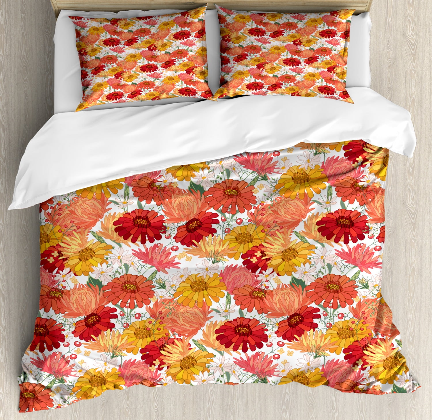 Aster Duvet Cover Set Queen Size, Spring Revival Flourishing Vibrant ...