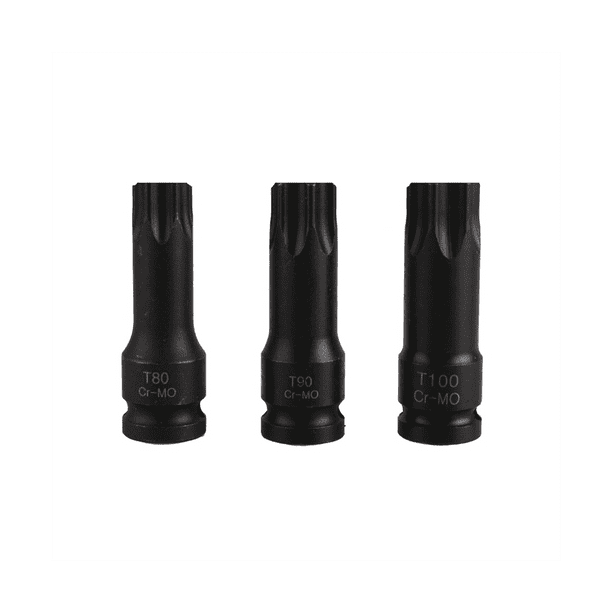 3 Pieces of 1/2 T80 T90 T100 Hexagonal Torx Socket Tool Set Pneumatic ...