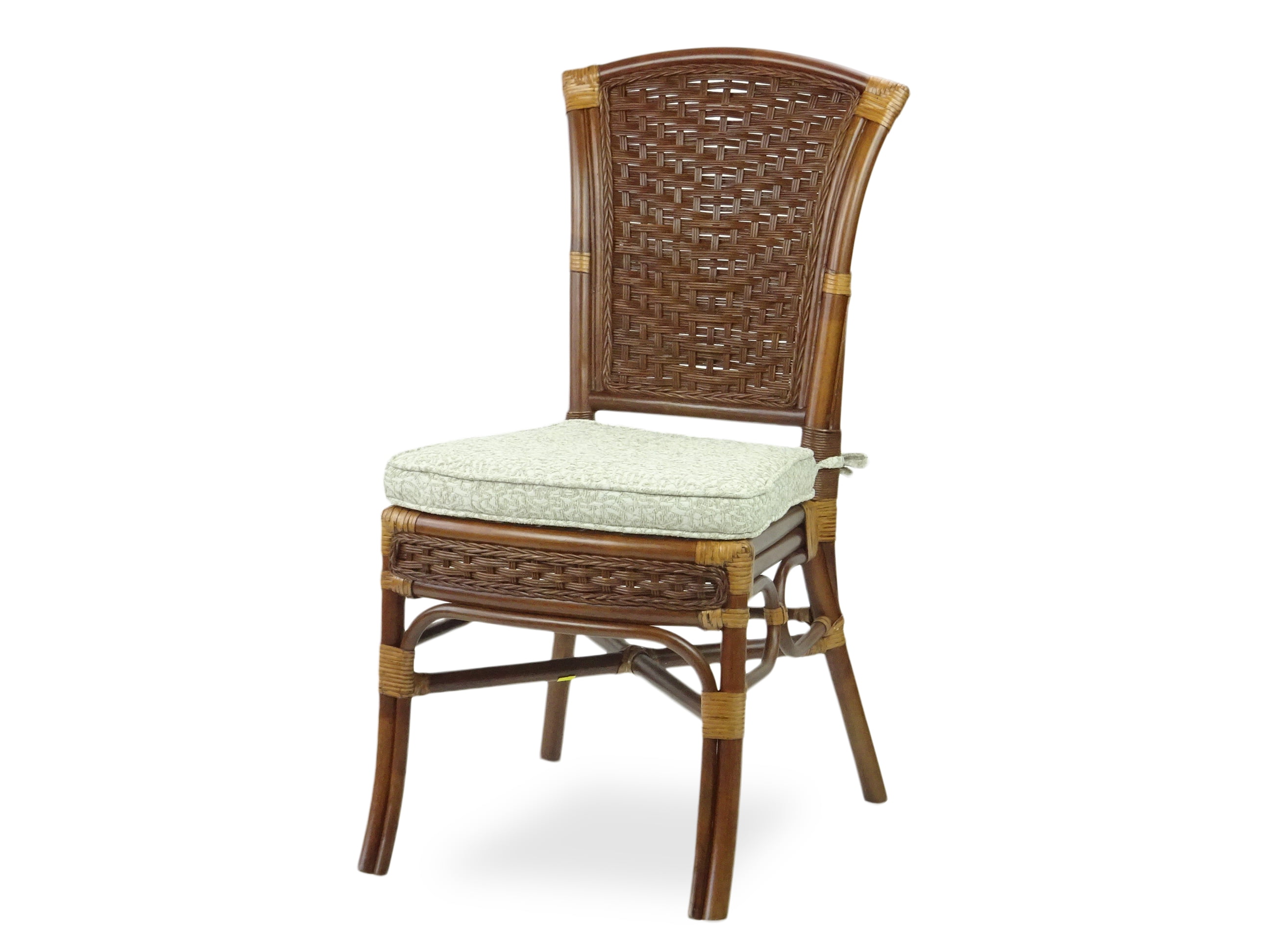 Wickerix Alexa Dining Side Chair Natural Rattan Wicker Handmade, Dark ...