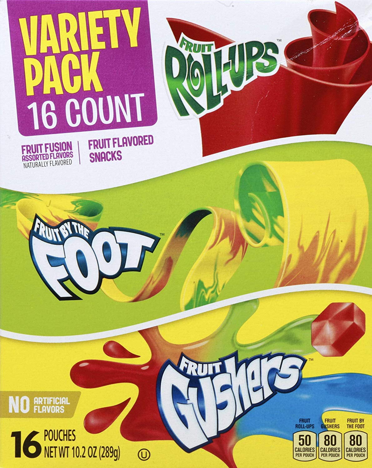 Snack Variety Pack, Fruit Roll-Ups, Fruit by the Foot & Gushers ...