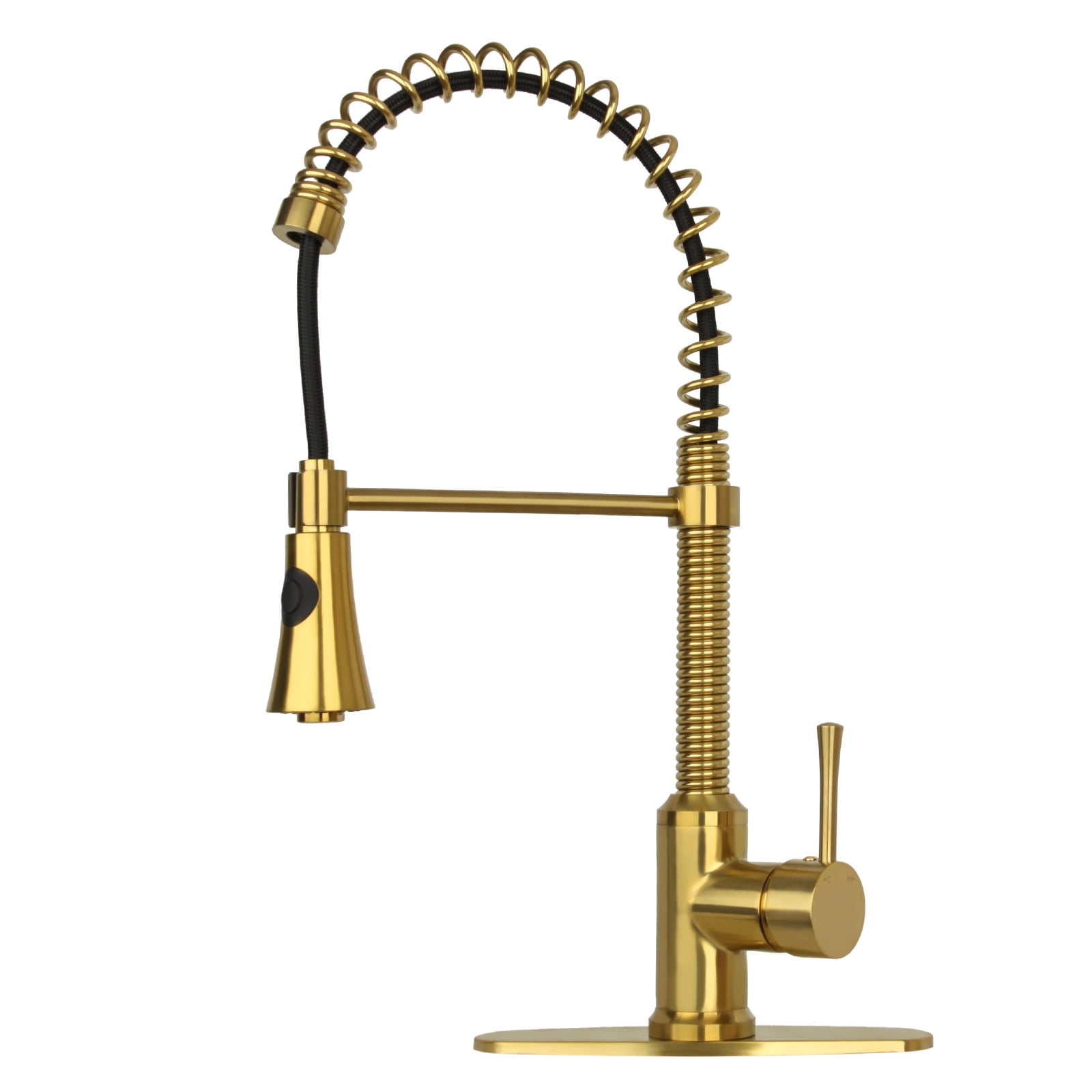 Akicon Pre-Rinse Spring Kitchen Faucet , Single Handle Solid Brass High ...