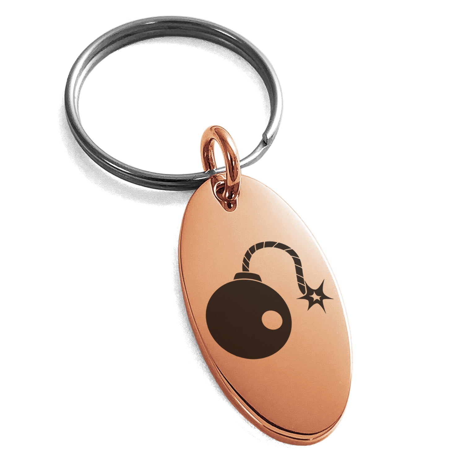 Stainless Steel Pirate Bombardier Icon Engraved Small Oval Charm ...