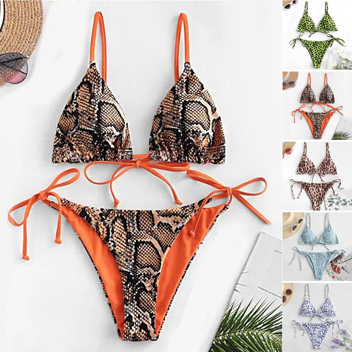 Travelwant Women Two Piece Swimsuit Sexy Swimwear Halter String