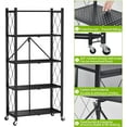 Baokaler 2-Pack 5-Tier Folding Metal Storage Shelf with Wheels ...