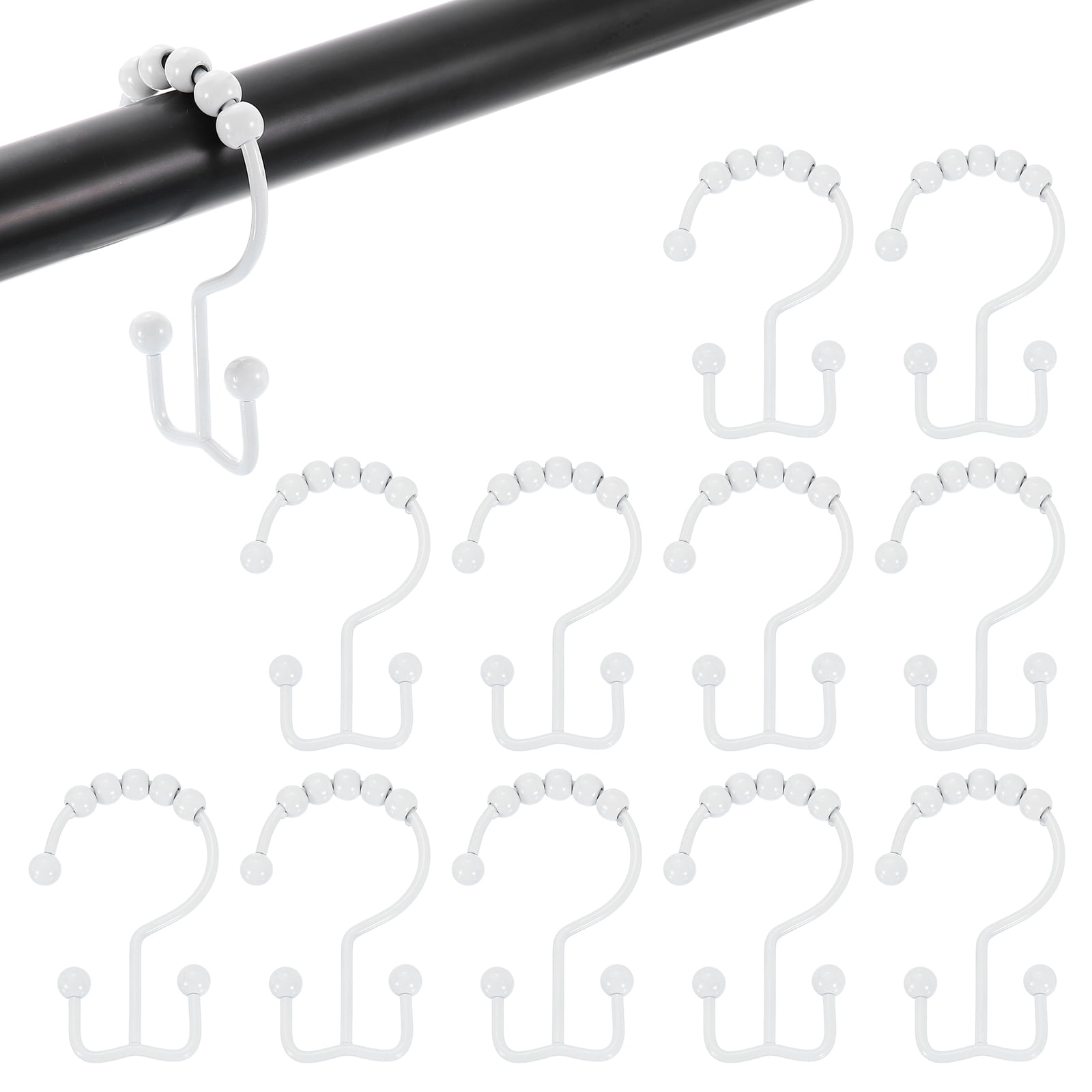 Click here for Uxcell 12pcs Shower Curtain Hooks  Metal Double Gl... prices