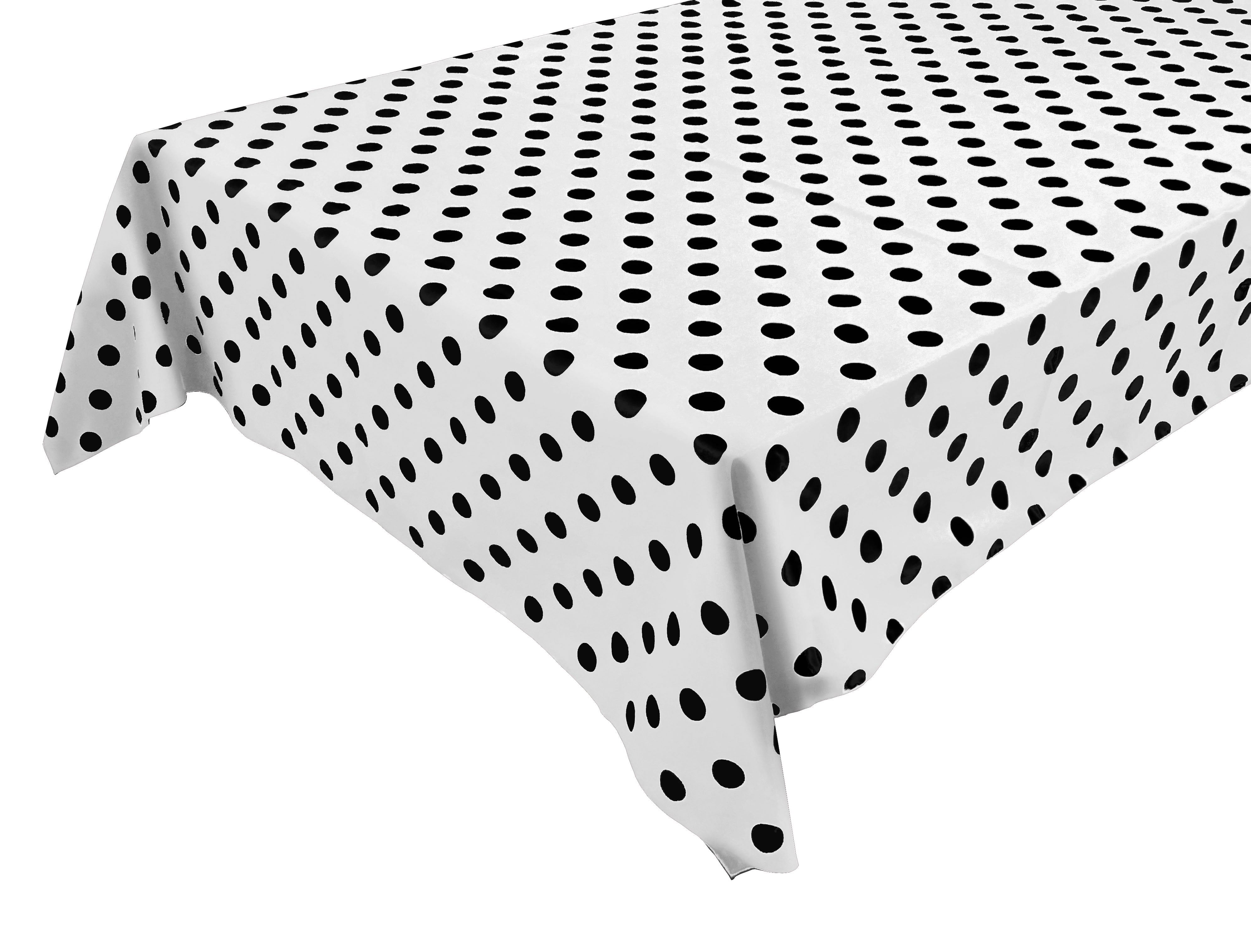 Cotton Tablecloth Polka Dots Print / Black Dots on White - Walmart.com ...