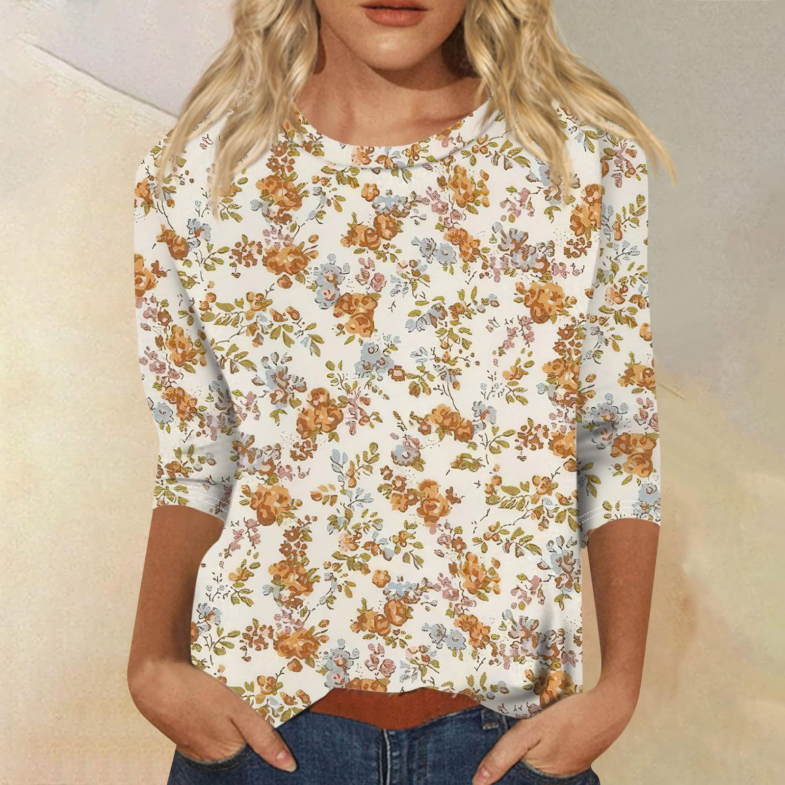 Click here for Ylhfashion 3/4 Length Sleeve Womens Tops St Day Sh... prices