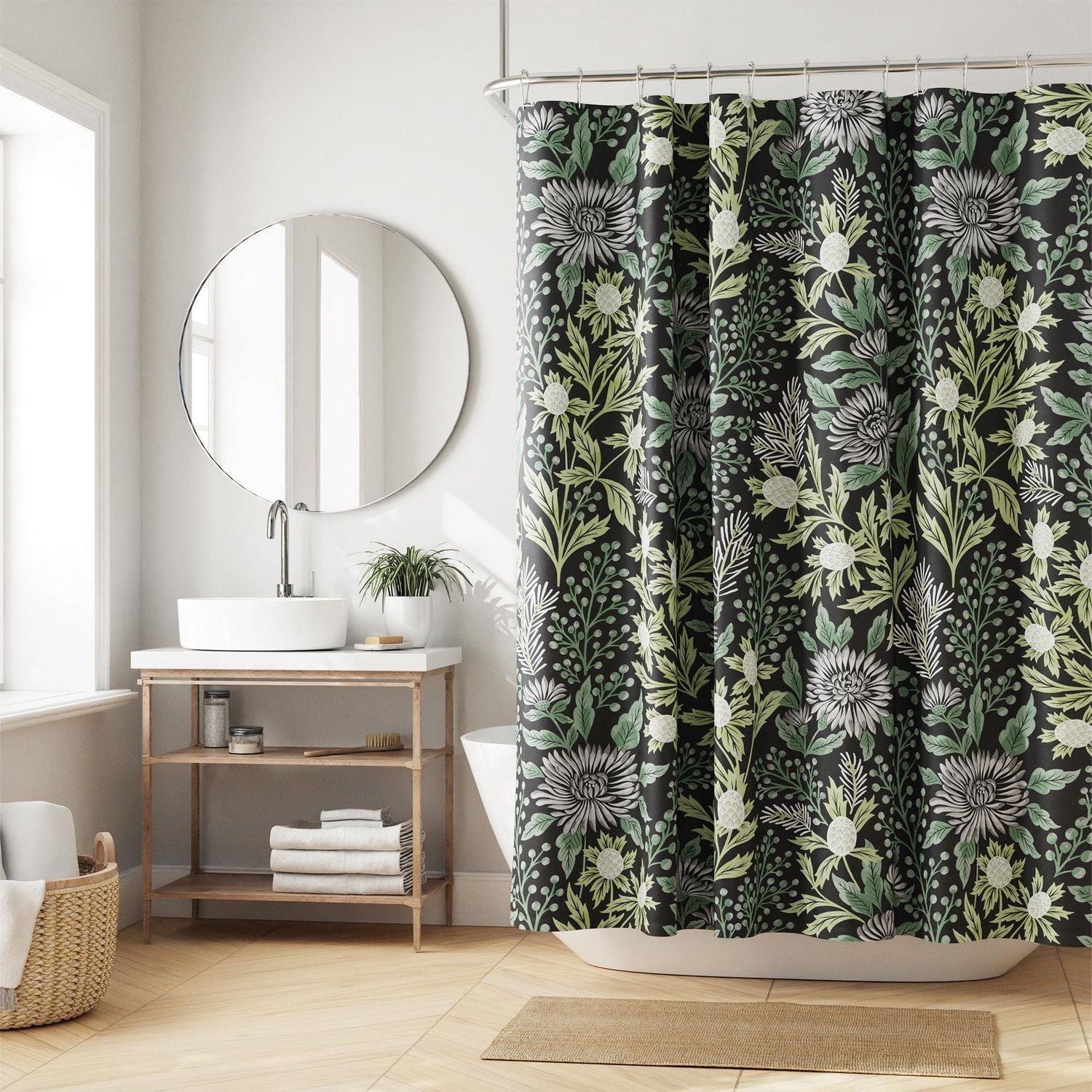 Click here for Hometrends Decorative Fabric Shower Curtain With B... prices