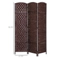 Room Divider 6FT, 3 Panel Folding Privacy Screen, Woven Partition ...