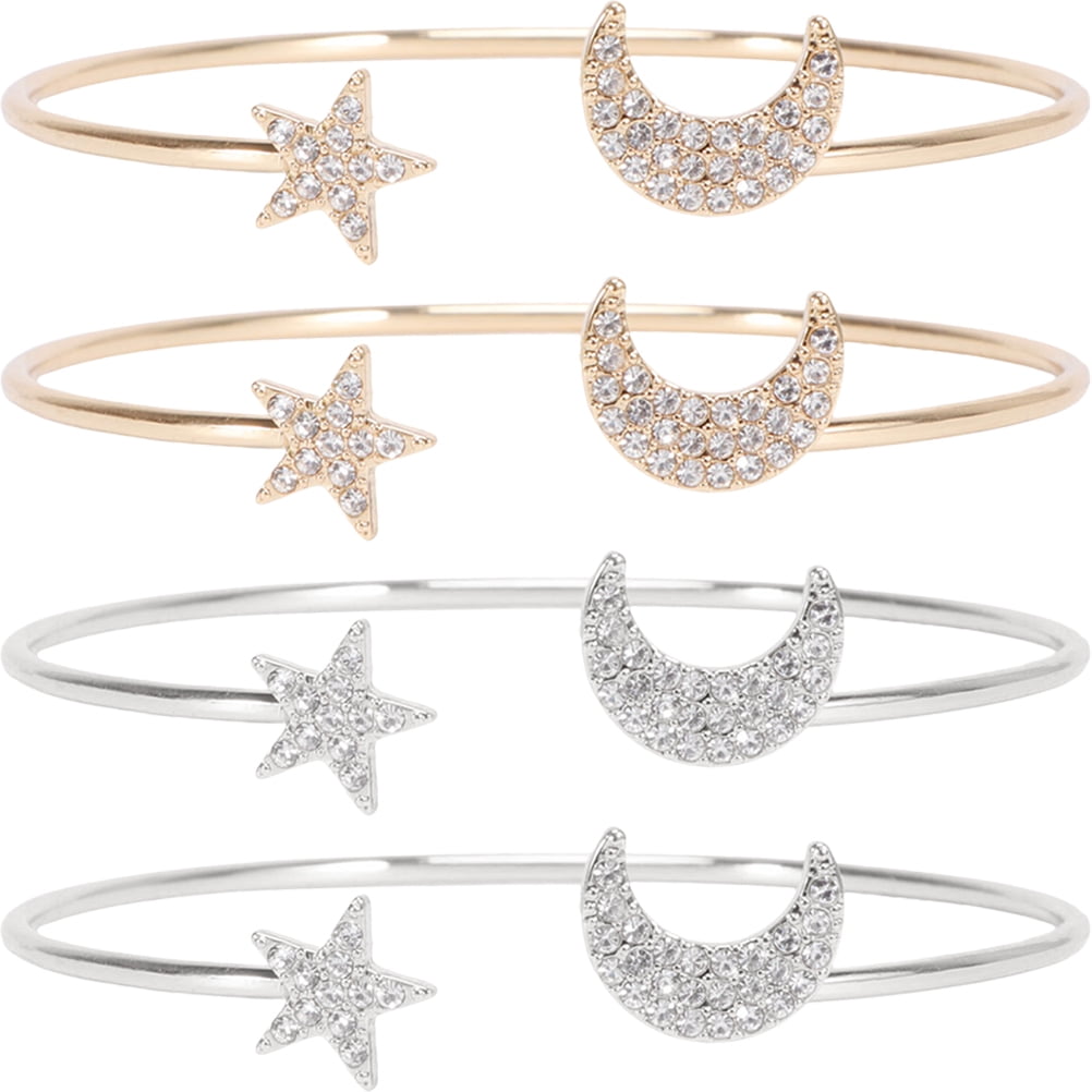 Click here for Masteelfca 4pcs Moon Star Bangle Bracelet Cuff Ban... prices