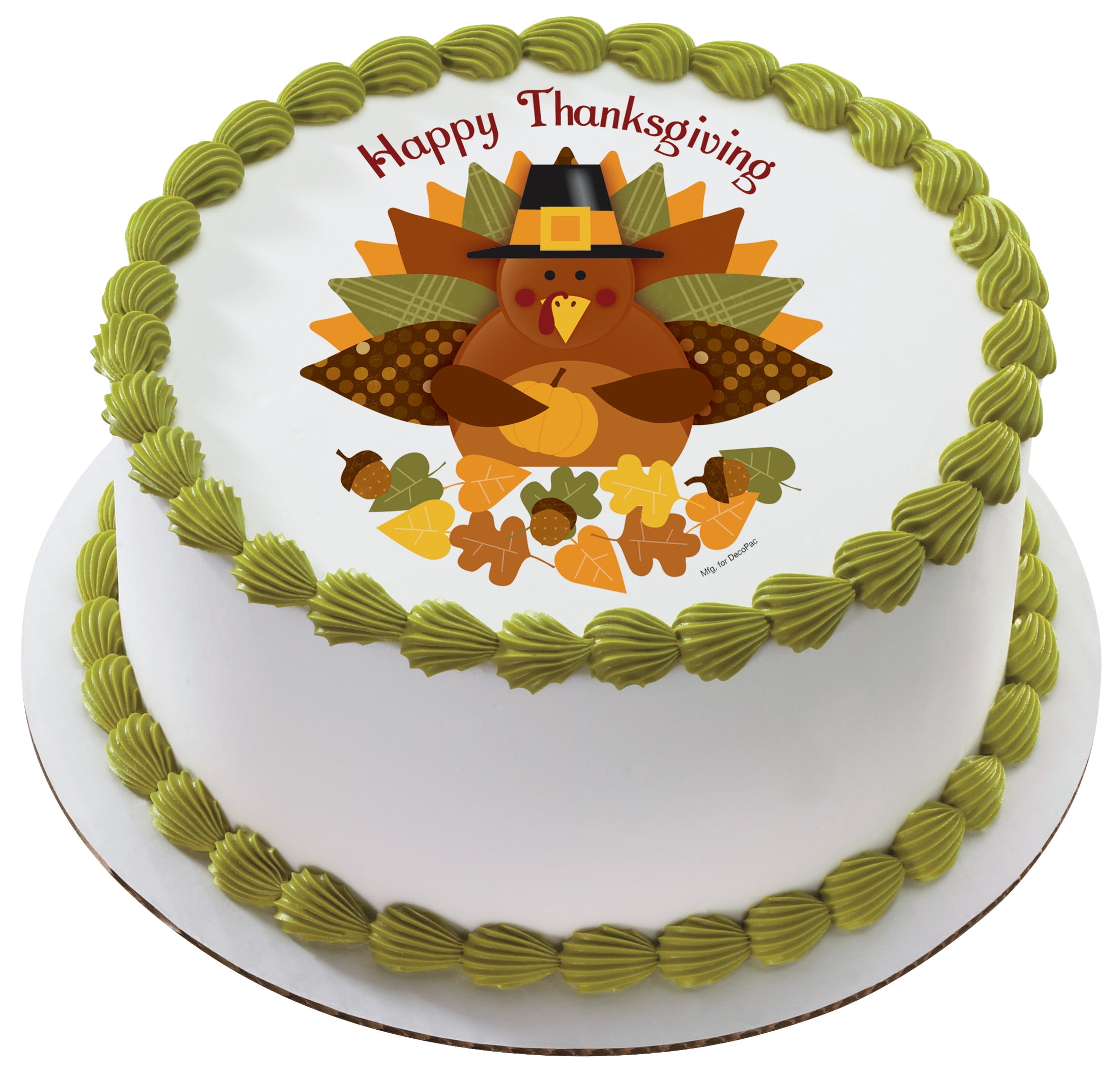Happy Thanksgiving Turkey Edible Cake Topper Edible Image Frosting ...