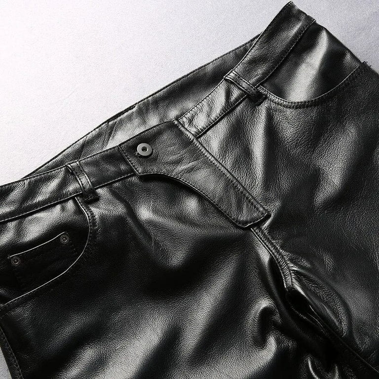 Windproof Cow Leather Pants Men Luxury Moto Biker Riding Windproof Cow Leather Pants Men Luxury Moto Biker Riding