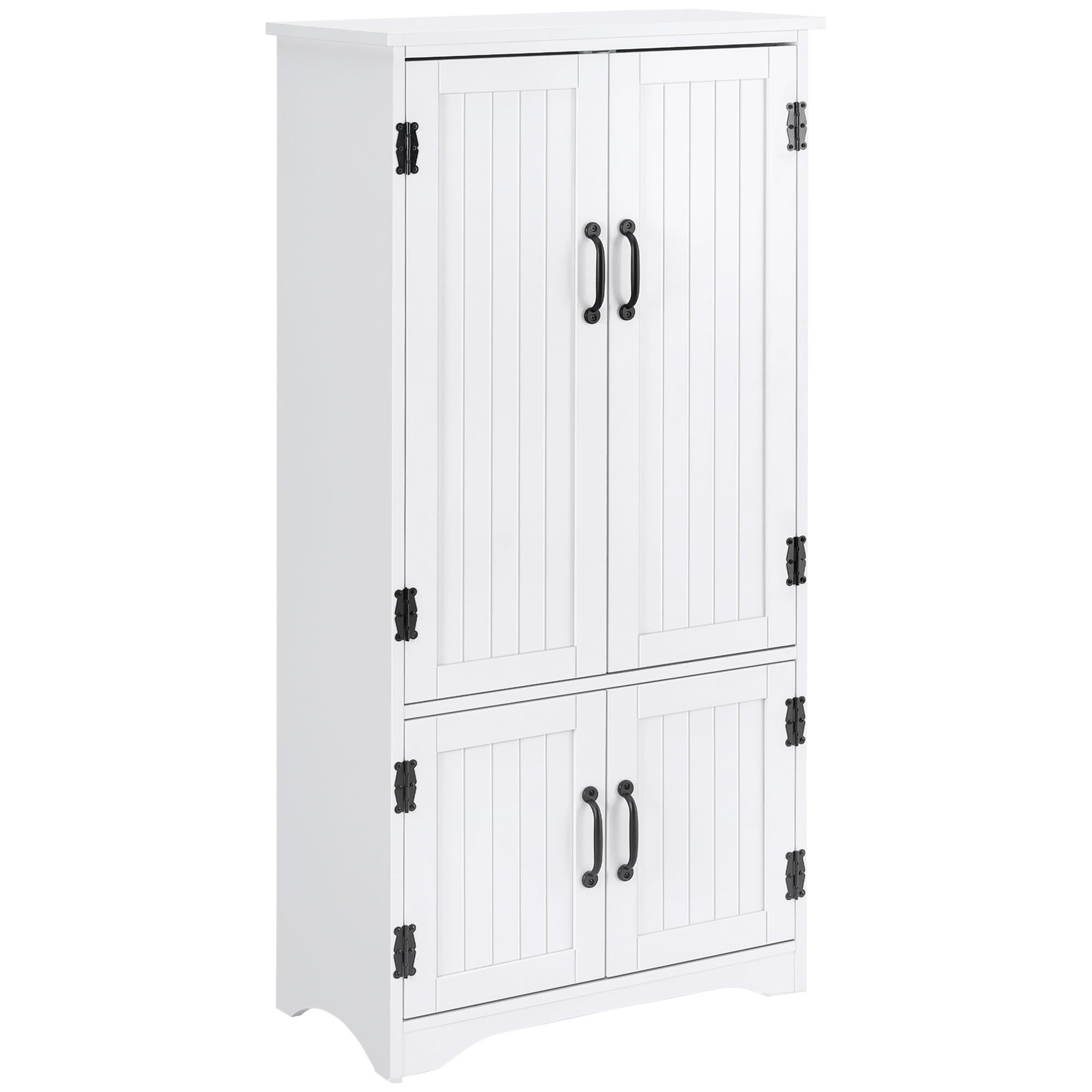 HOMCOM 48" Kitchen Pantry, Kitchen Storage Cabinet with Shelves, White ...