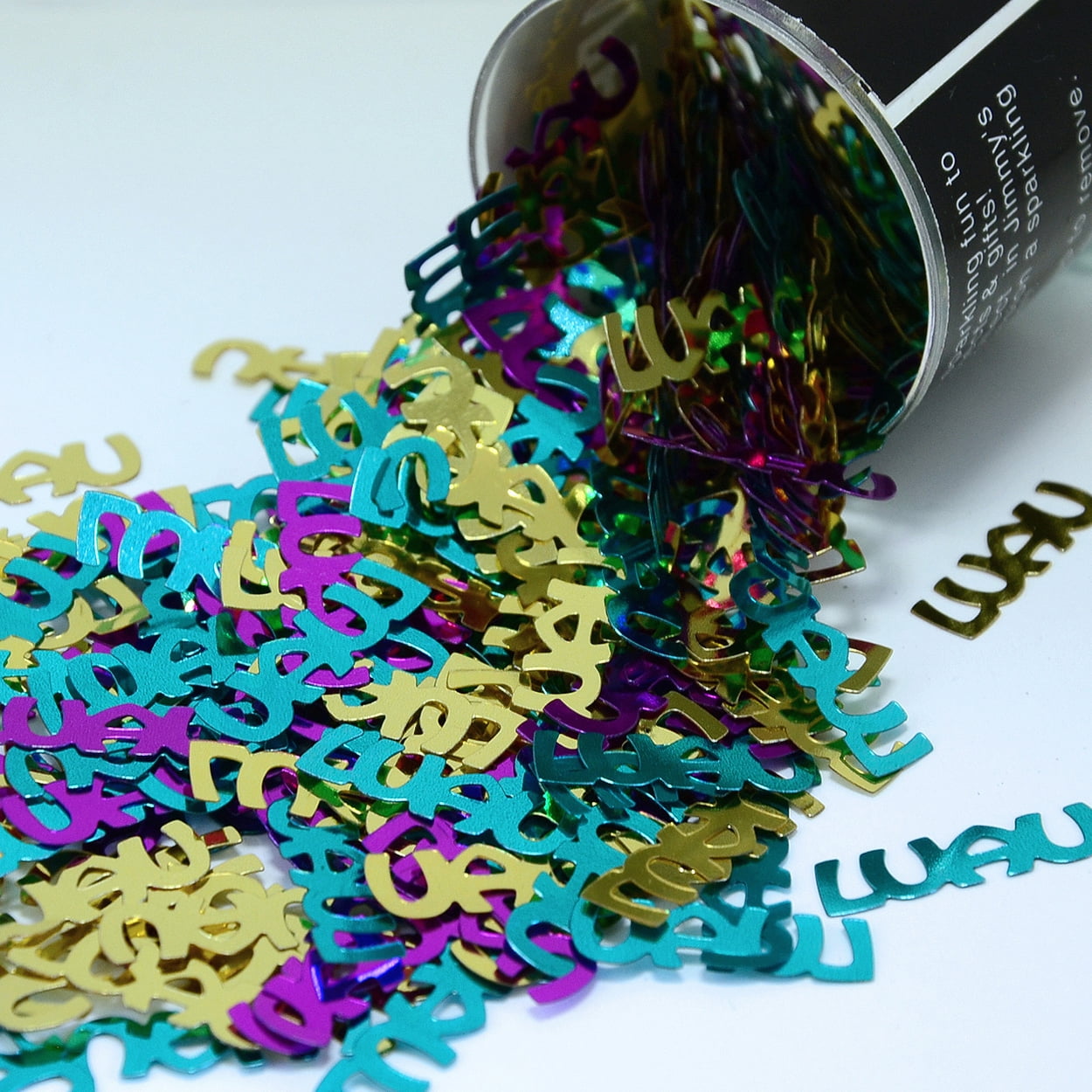 Confetti Word LUAU Gold, Turq, Fuchsia - Half Pound (8 oz) - CCL7793 ...