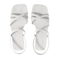 Bibifish Womens Flat Sandals Square Open Toe Crisscross Thin Strap Soft ...