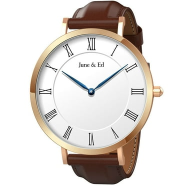June & Ed Quartz Stainless Steel Men's Watch with Sapphire Crystal Dial ...