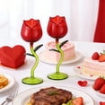 Elegant Red Black Rose Stemware, 280ml Tall Champagne Glass with ...